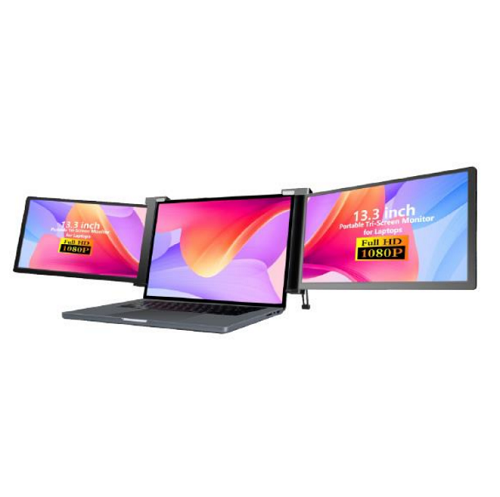 מרחיב תצוגה ל 2 מסכים עבור מחשבים ניידים 13.3-17 אינטש מתאים לשוק ההון ...