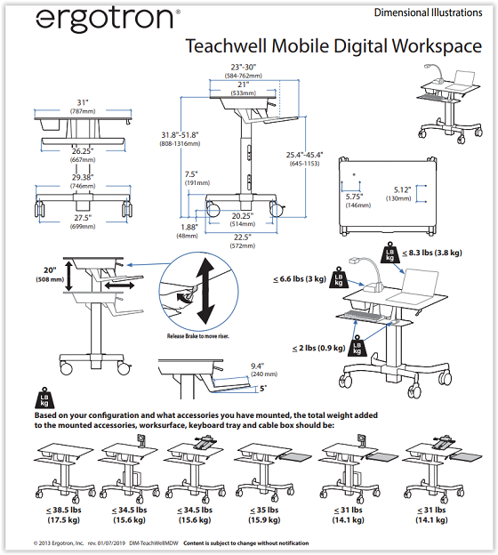 שולחן ישיבה עמידה הידראולי למחשב נייד עמדת עבודה ניידת ארגוטרון ...