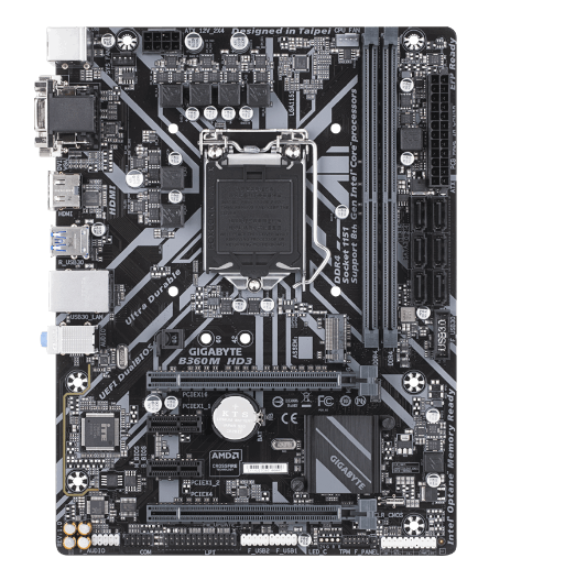 לוח אם ג'יגהבייט עודפי מלאי דור 8 ו 9 Gigabyte GA-B360M HD3 DVI HDMI ...