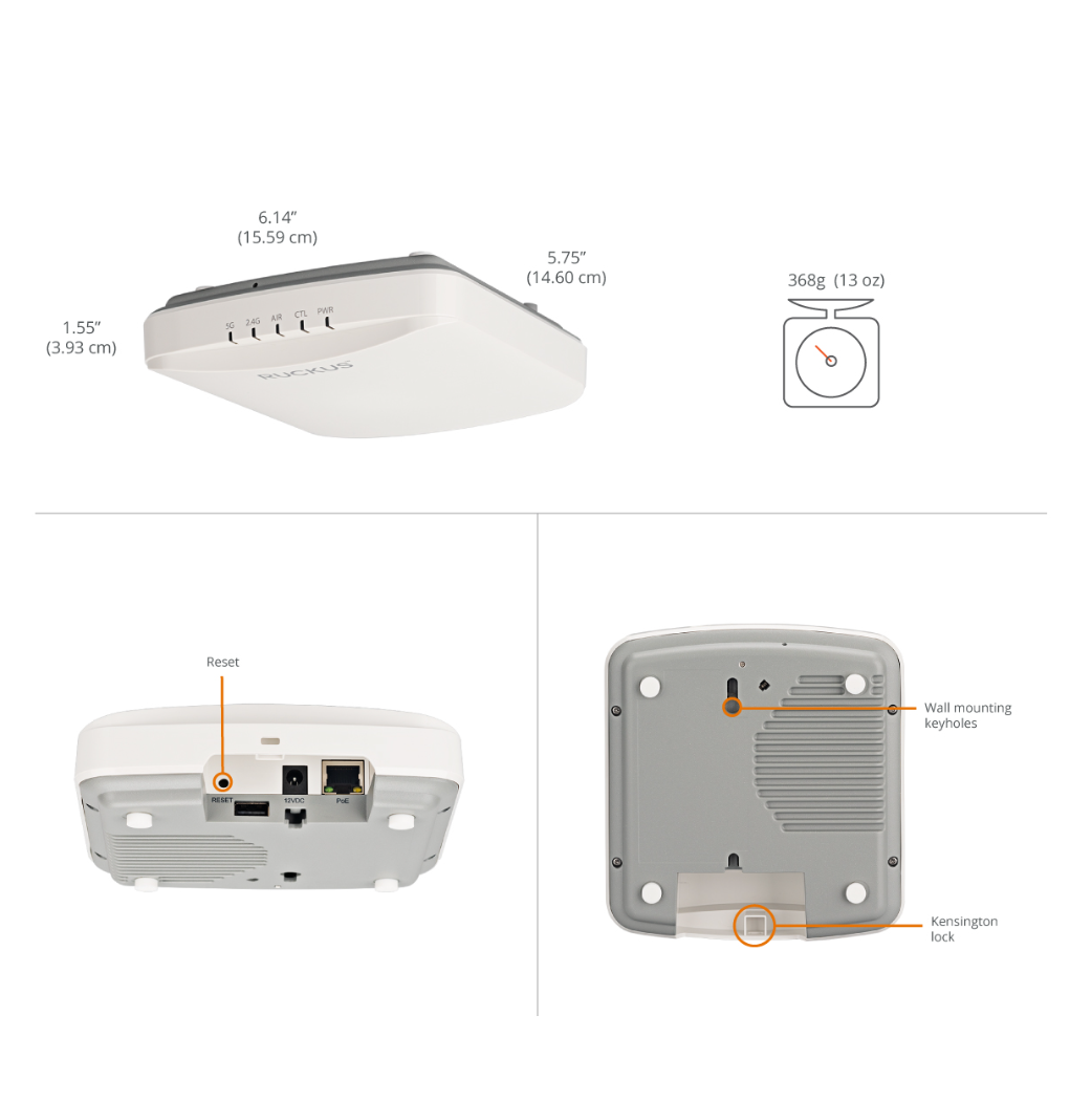 נקודת גישה אלחוטית אקסס פוינט עוצמתי רוקוס Ruckus Indoor Wireless AP ...