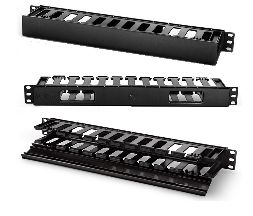 פנל תעלות אצבע עם מכסה 1U לארון ''19 לסידור כבלים TopX PPN8218 1U ...